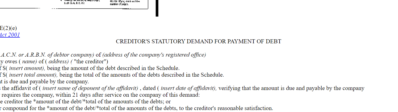 How to Draft a Statutory Demand - Form 509H - Stonegate Legal